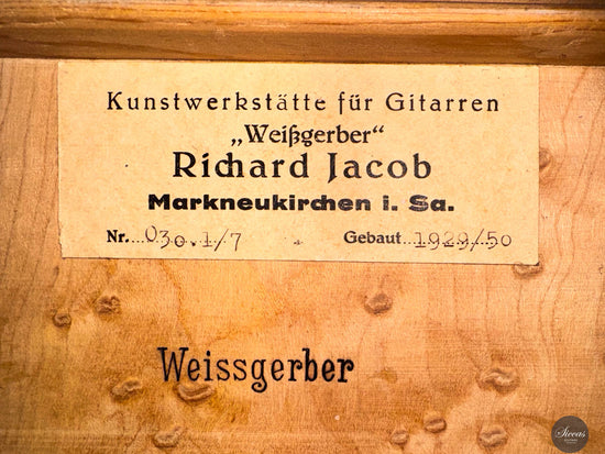 Richard Jacob Weissgerber - 1929 - /50 No.030.1/7 – Siccas Guitars